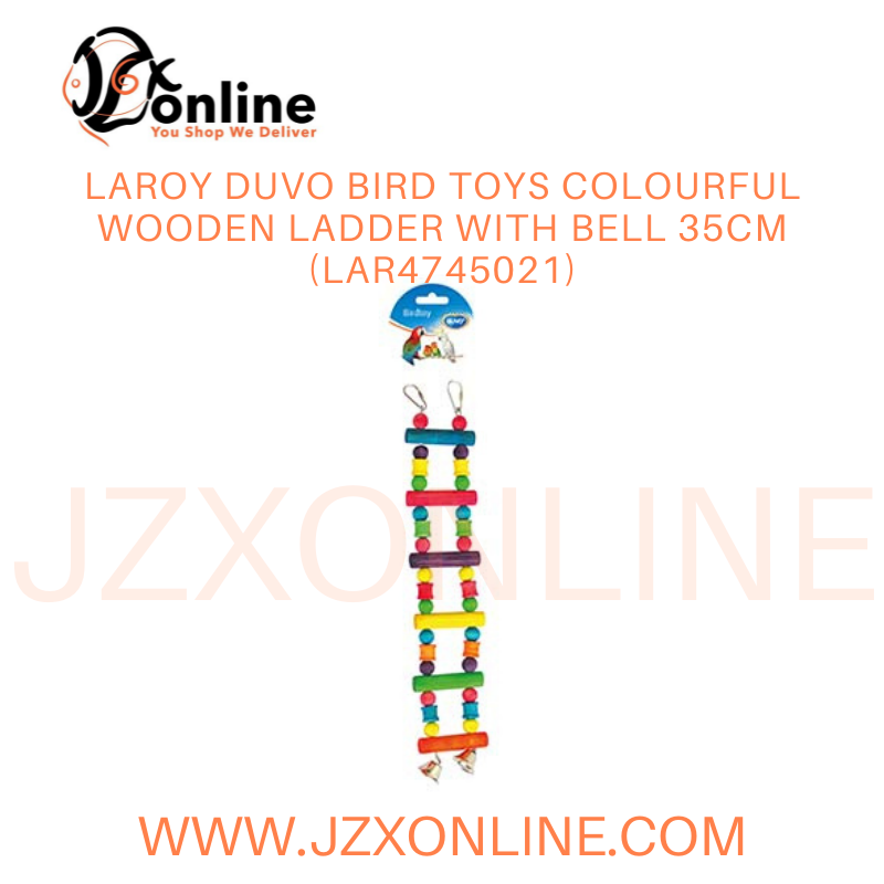LAROY DUVO Bird toys Colourful wooden ladder with bell 35cm (LAR474502 ...
